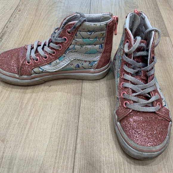 Vans | Shoes | Little Girls Sparkly Sk8 Hitop Vans | Poshmark